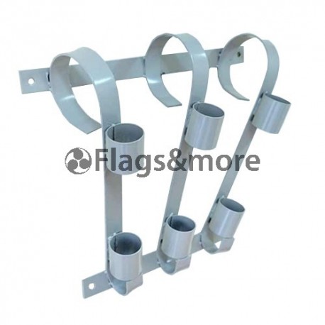Triple flag pole bracket, grey - Flags & More LTD